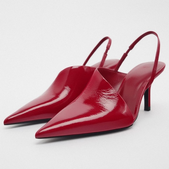 Zara | Shoes | Zara Red Leather Heels | Poshmark